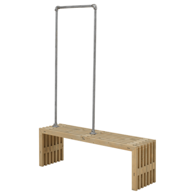 Smalle Houten Halbank Met Kapstok | Halbankje Hout